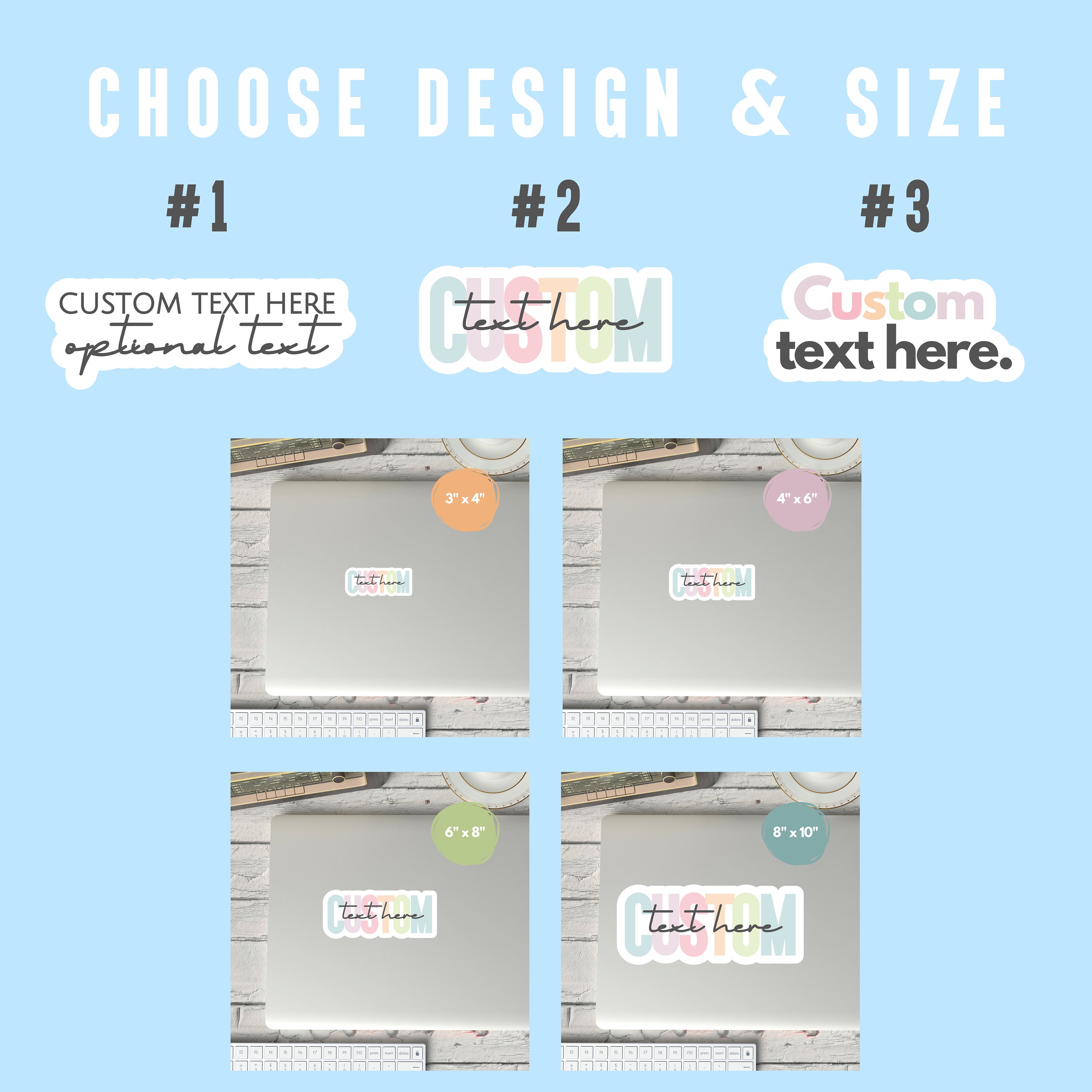 Custom Text Sticker Laptop Custom Sticker Notebook Custom Name Sticker ...