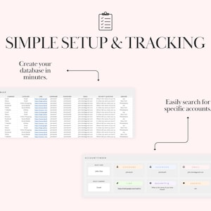 Password Tracker Template Digital Password Organizer Excel Template ...