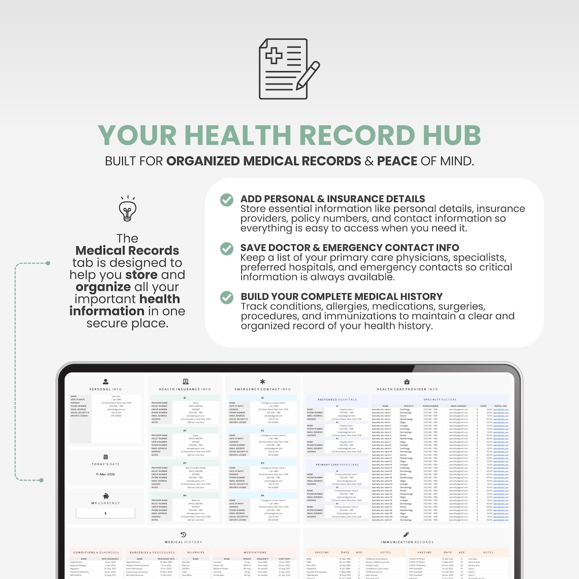 Medication Tracker Spreadsheet Medical Log Book Caregiver Binder Google ...