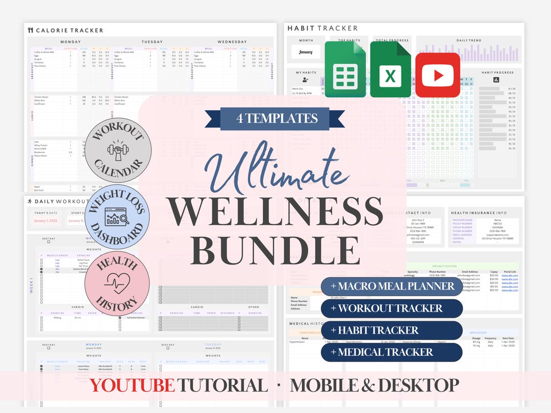 Health and Wellness Template Wellness Journal Self Care Template ...