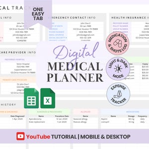 Digital Medical Organizer Doctor Appointment Tracker Medication Log ...