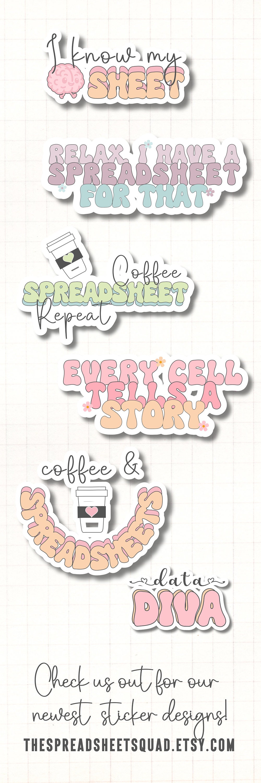 Accountant Sticker Gift Data Analyst Sticker Excel Waterproof Sticker ...