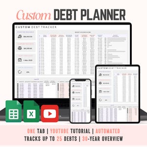 Custom Debt Payoff Tracker Excel Loan Payment Tracker Student Loan ...