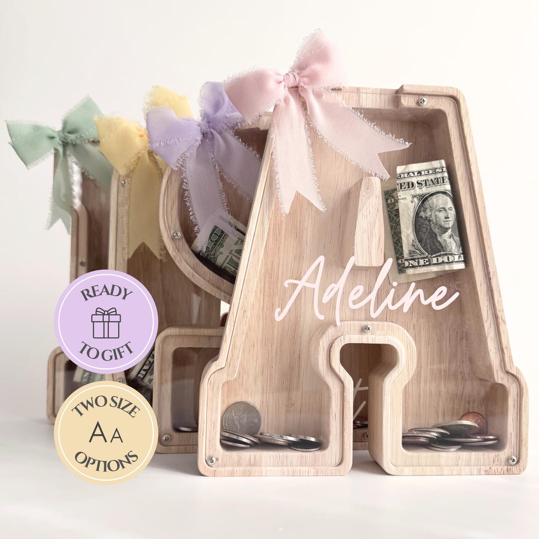 Personalized Piggy Bank for Girls First Birthday Gift for Baby Girl ...