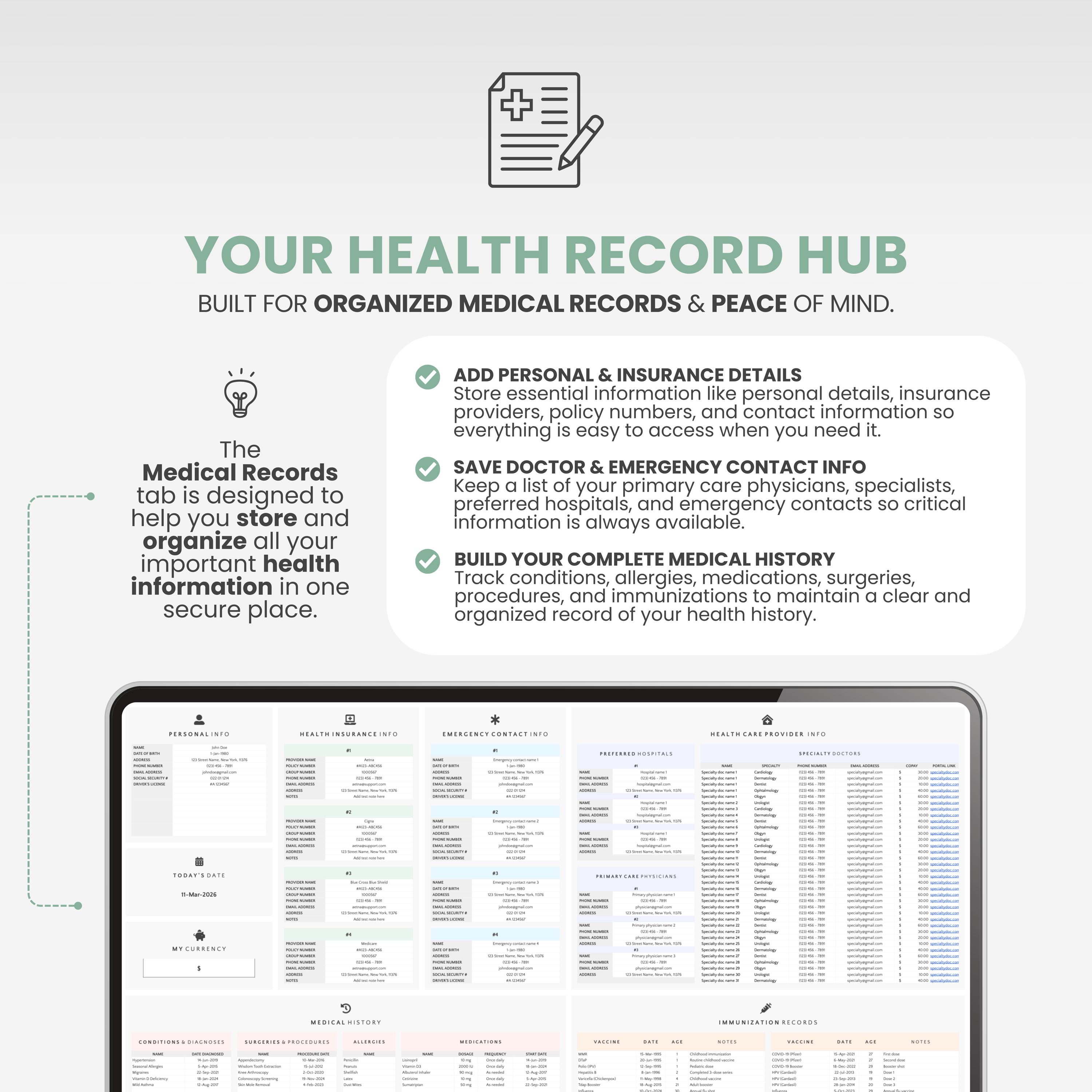 Digital Medical Organizer Doctor Appointment Tracker Medication Log ...