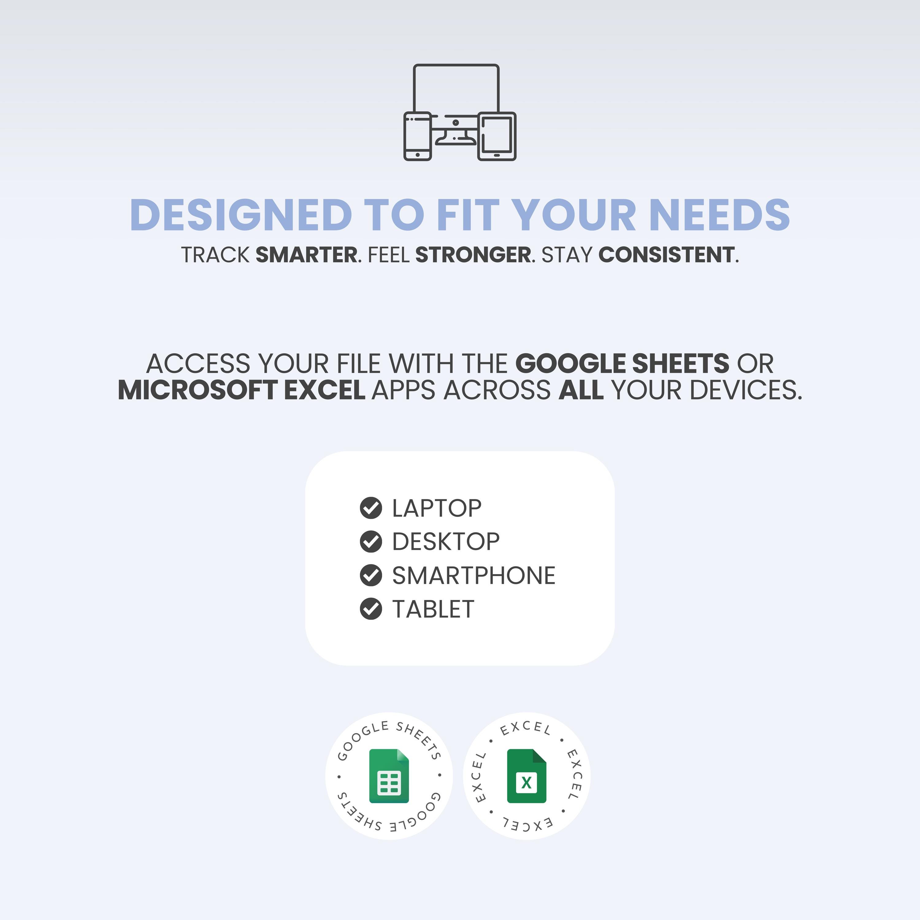 Excel Workout Tracker Digital Workout Planner Google Sheets Fitness ...