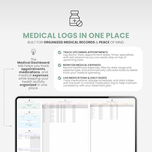 Digital Medical Organizer Doctor Appointment Tracker Medication Log ...