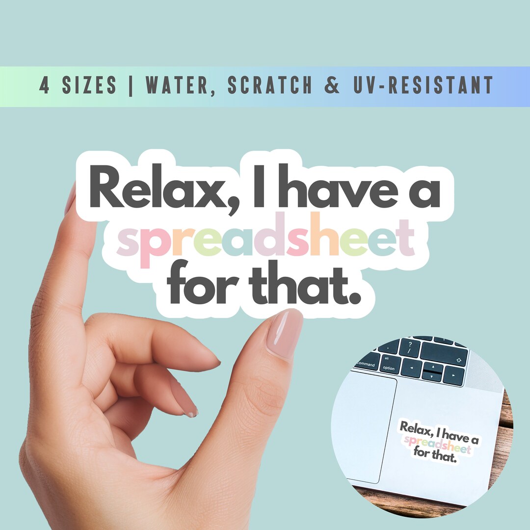 Spreadsheet Sticker Funny Excel Waterproof Sticker Google Sheets ...
