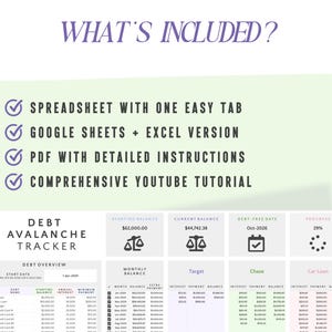 Debt Avalanche Spreadsheet Google Sheets Debt Tracker Template Debt ...