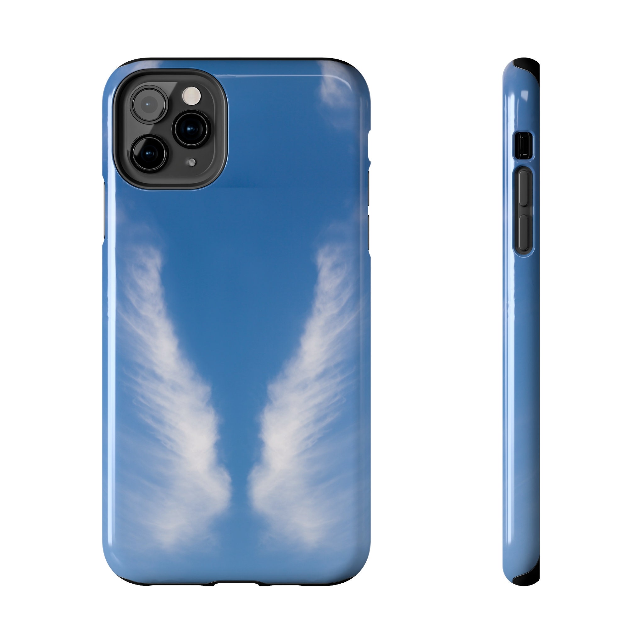 Blue Sky Angel Wings Cloud Shaped Printed Glossy iPhone Case Tough ...