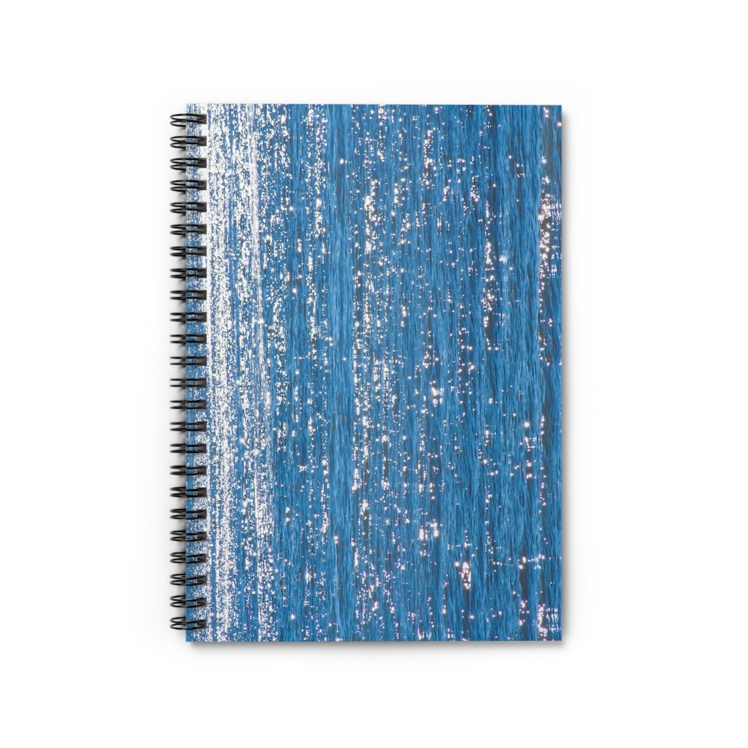 NOTEBOOK Blue Ocean Sun Sparkle Spiral Notebook Ruled Line - Etsy