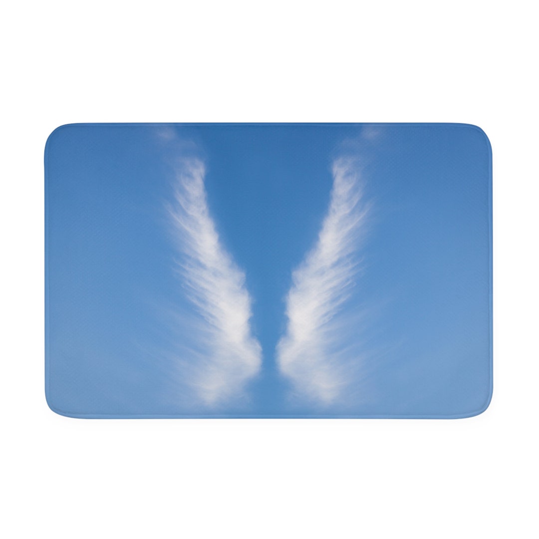 BATH MAT Blue Sky Cloud Angel Wings Fairy Dreamgirl Aesthetic Nature ...