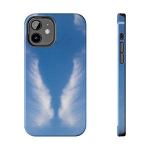 Blue Sky Angel Wings Cloud Shaped Printed Glossy iPhone Case Tough ...