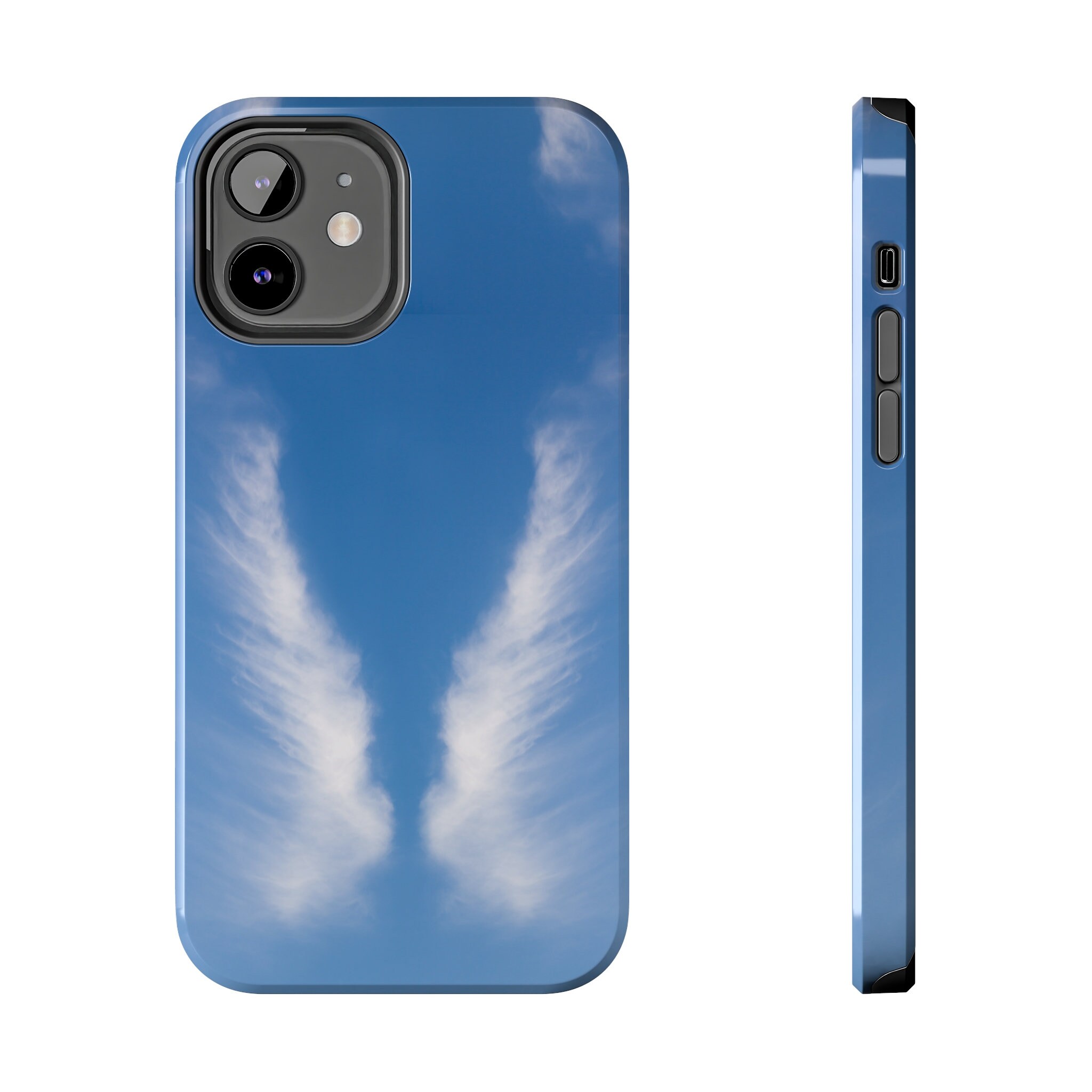 Blue Sky Angel Wings Cloud Shaped Printed Glossy iPhone Case Tough ...