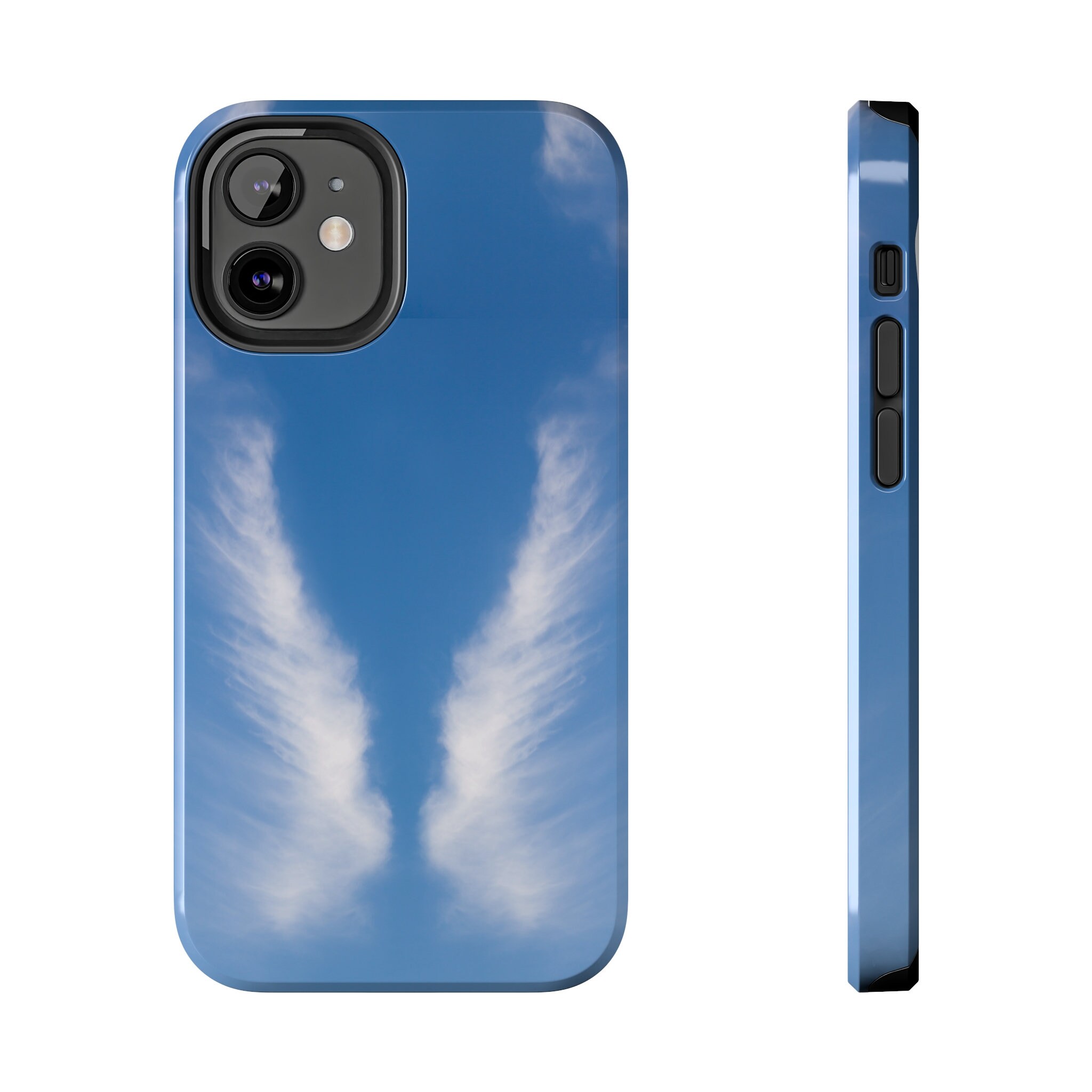 Blue Sky Angel Wings Cloud Shaped Printed Glossy iPhone Case Tough ...