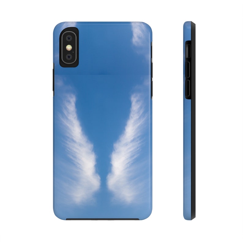 Blue Sky Angel Wings Cloud Shaped Printed Glossy iPhone Case Tough Phone Cases - Etsy