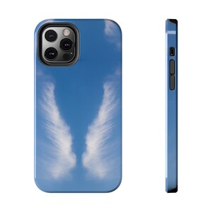 Blue Sky Angel Wings Cloud Shaped Printed Glossy iPhone Case Tough ...