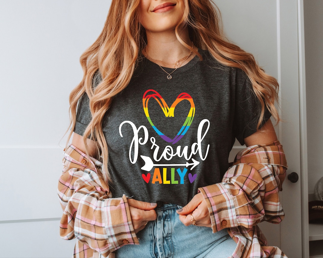 Proud Ally T-shirt LGBTQ Shirt Lesbian Tshirt Lgbt Pride - Etsy