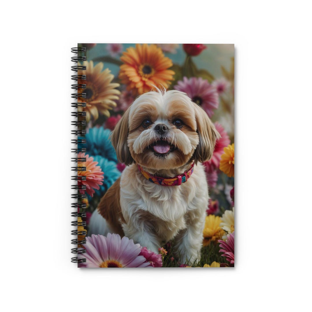 Shih Tzu Spiral Notebook, Fluffy Dog Mom Journal, Cute Dog Lover ...