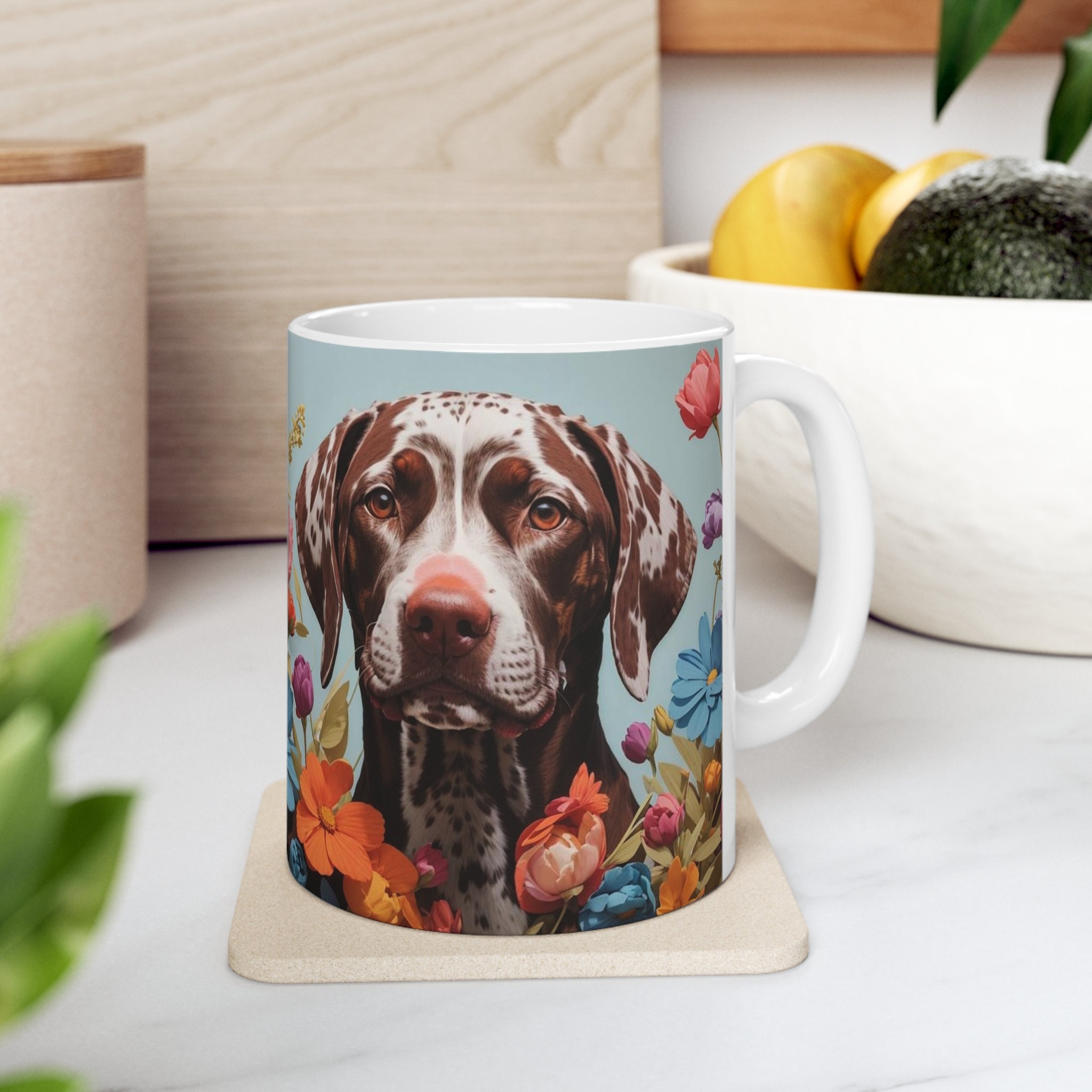 Archer the German Shorthaired Pointer White Ceramic Coffee Cup Pointer ...