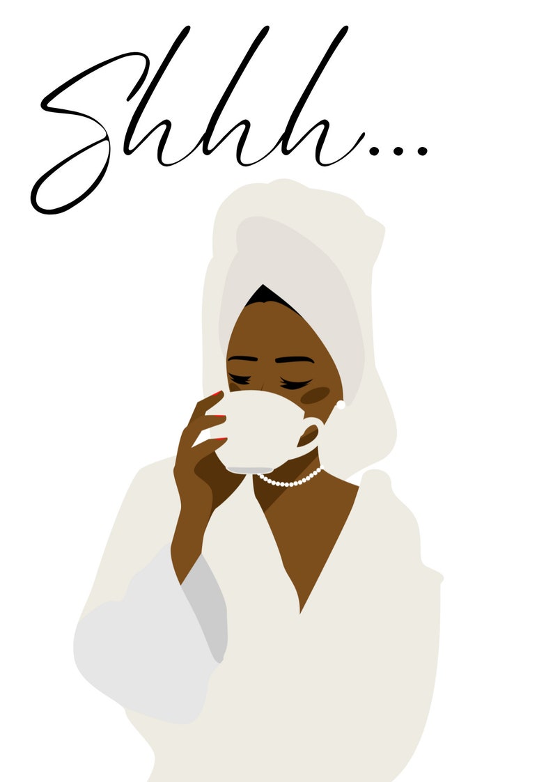 Printable A4 Poster Shhh. Digital Print. Download. Coffee Lover. Gift ...