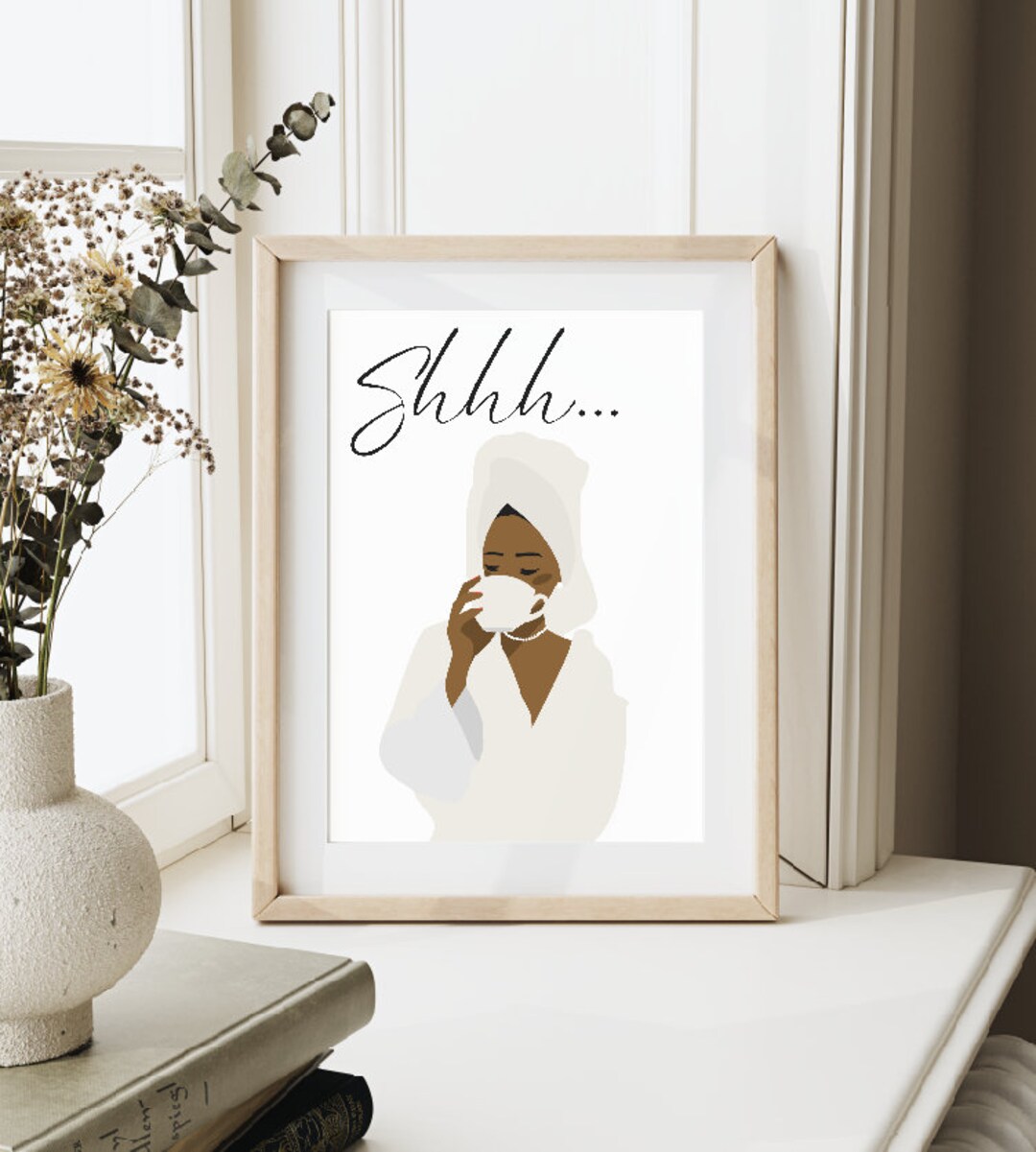Printable A4 Poster Shhh. Digital Print. Download. Coffee Lover. Gift ...