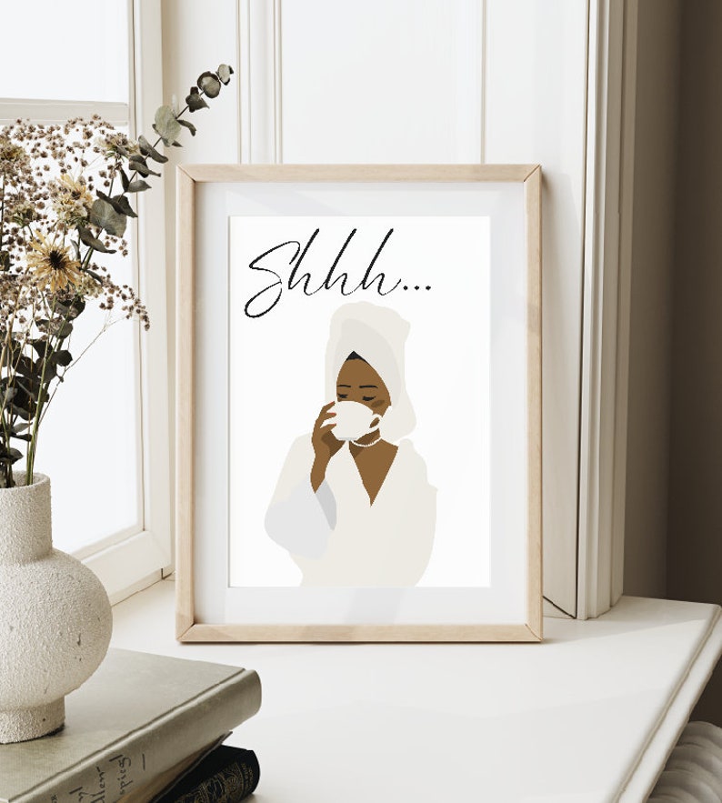 Printable A4 Poster Shhh. Digital Print. Download. Coffee Lover. Gift ...