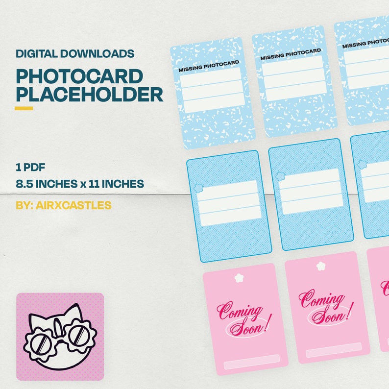 Kpop Photocard Placeholders Labels | Composition Notebook Style | Digital Download / Printable ...