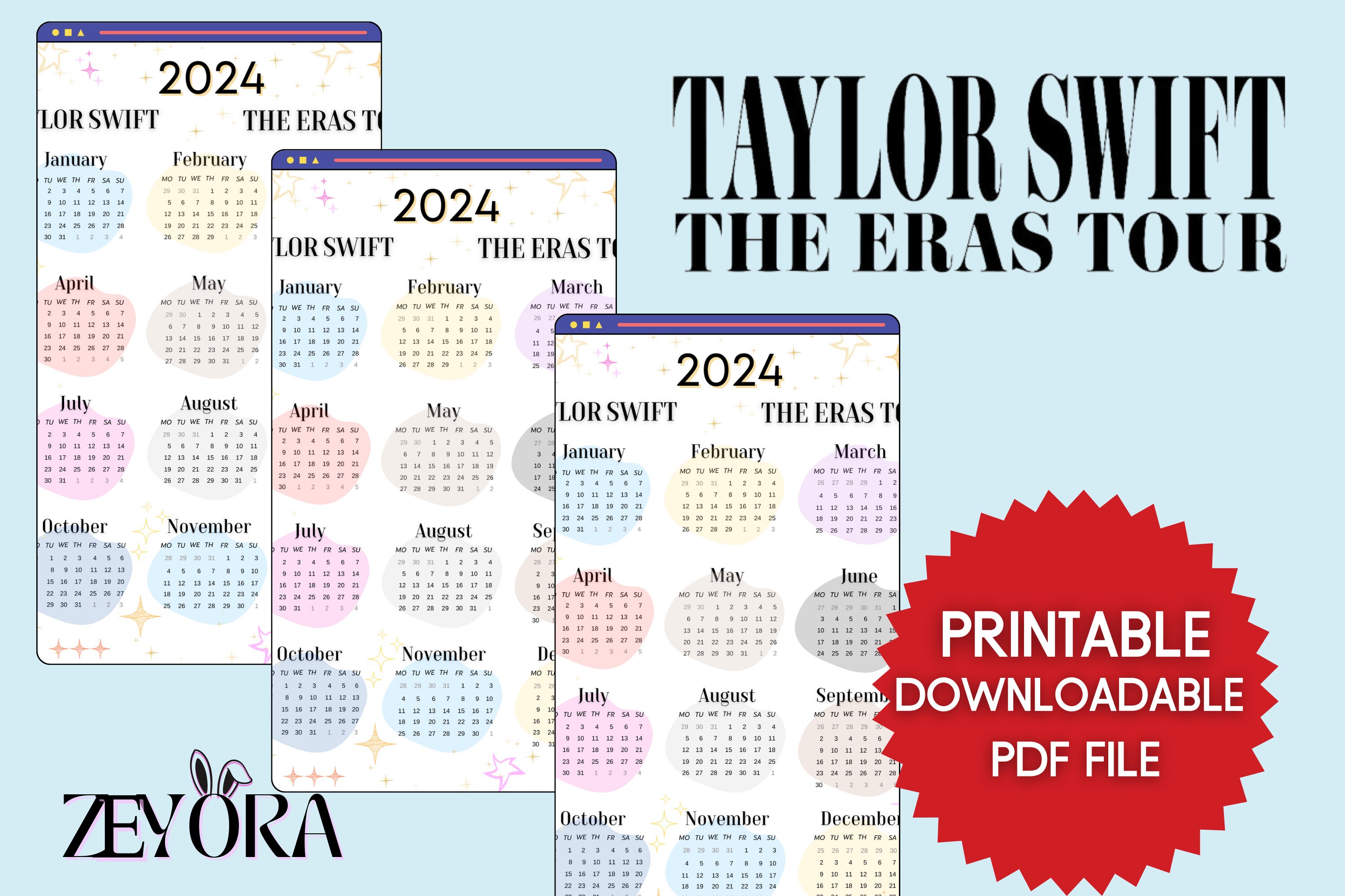 Taylor Swift Taylor Swift Calendar Digital Calendar Digital - Etsy