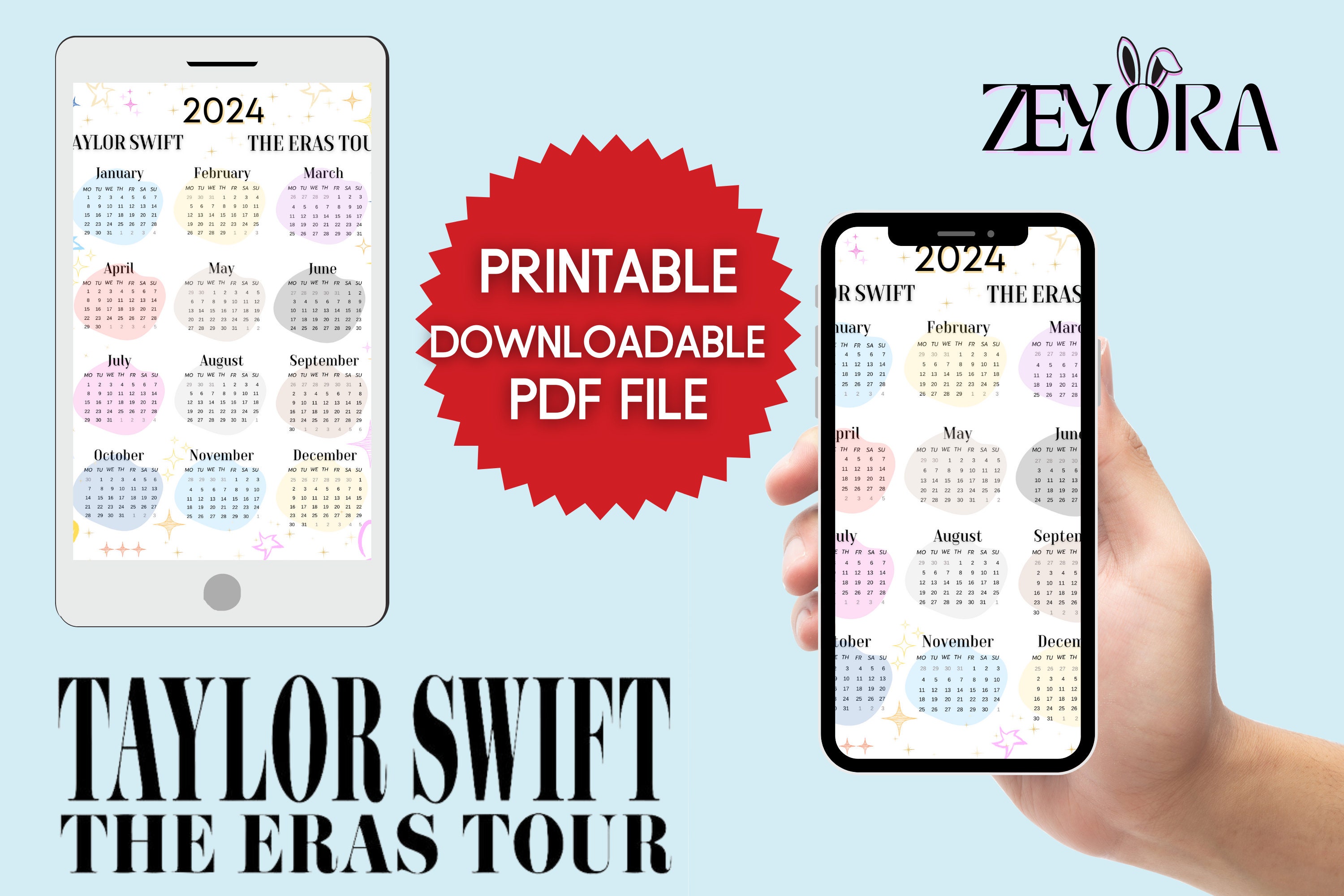 Taylor Swift Taylor Swift Calendar Digital Calendar Digital - Etsy