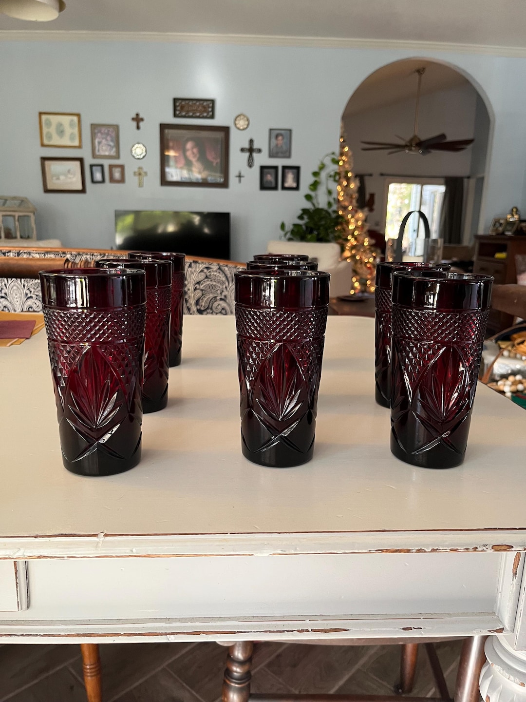 Ruby Red Cape Cod Avon Dinnerware - Etsy