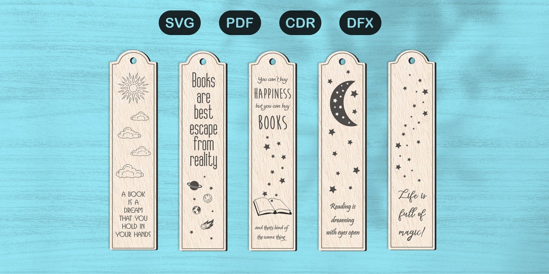 Bookmark File Set. It Includes 5 Original Bookmark Designs. Pdf, Cdr ...