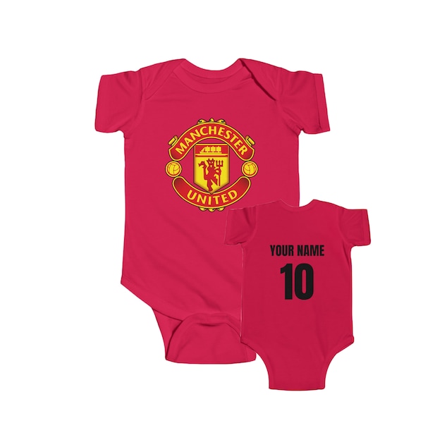 Man United Baby Grow - Etsy UK