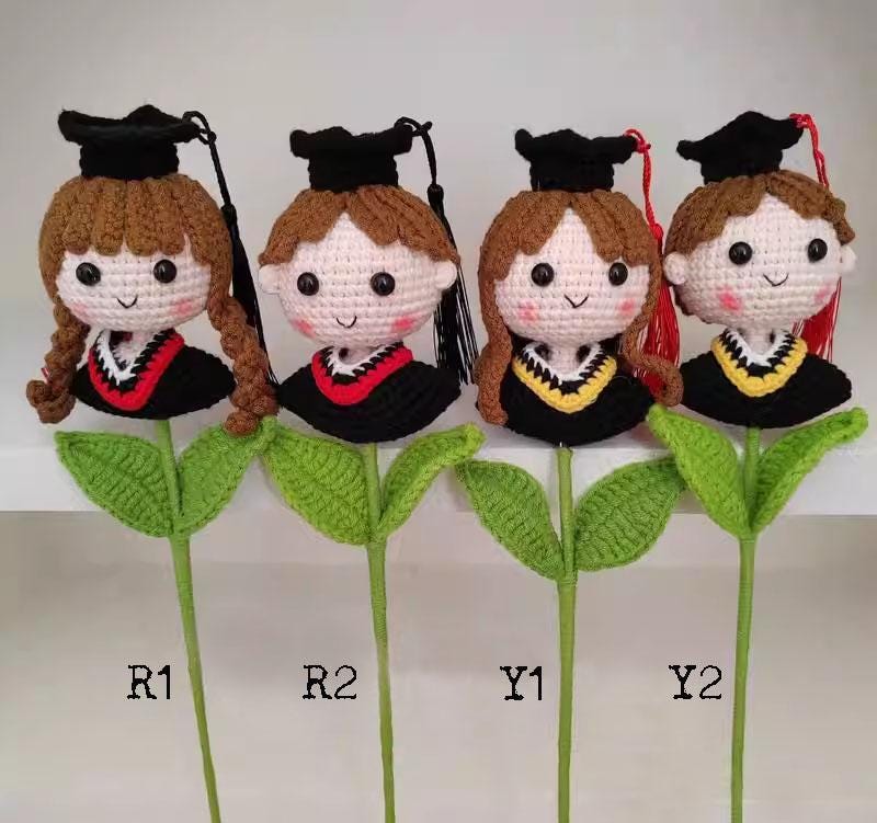 Crocheted Graduation Doll-student Graduation Crochet Gifts - Etsy