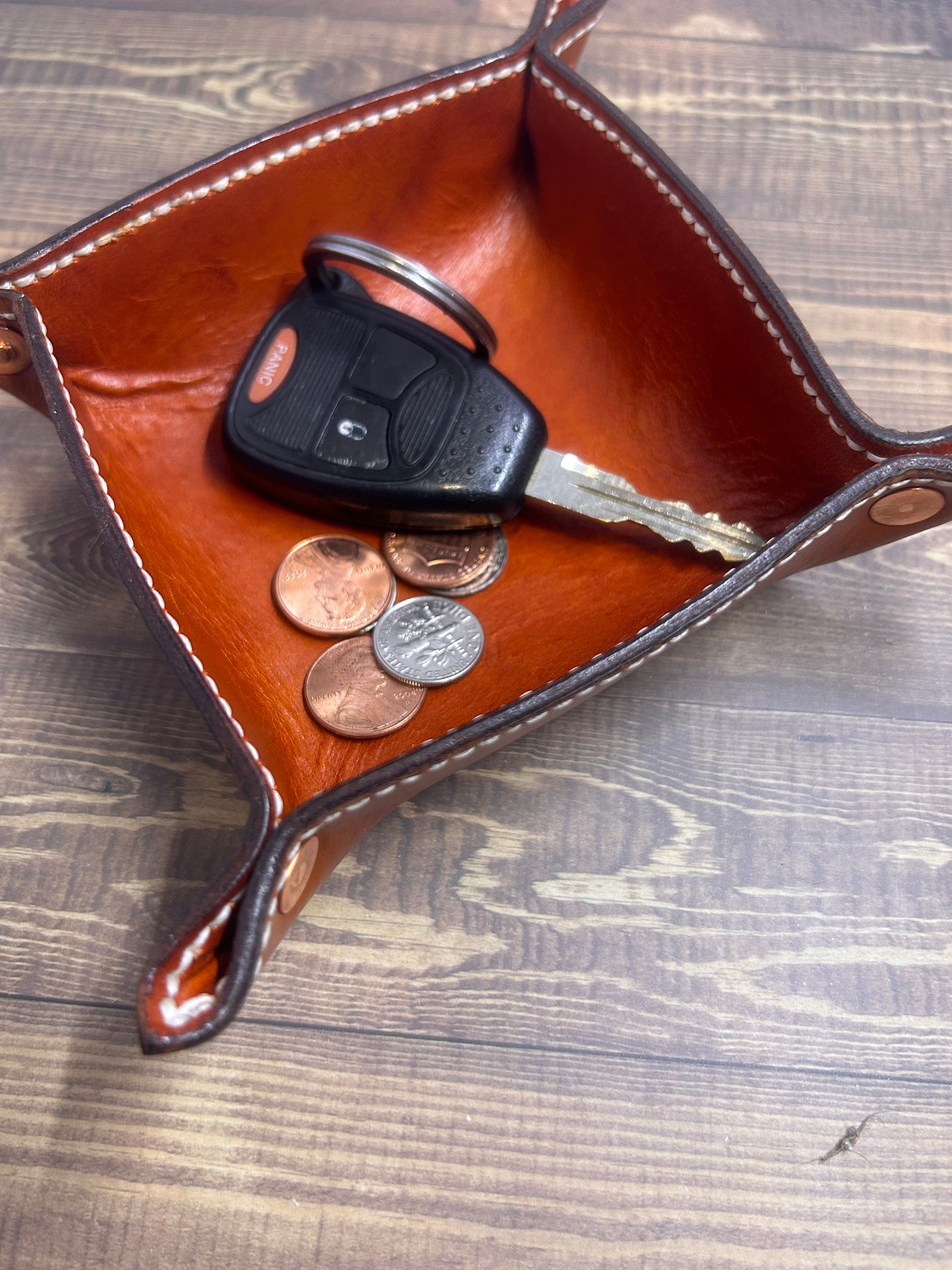 Leather Catch All Tray Valet, Men’s Leather Catch All, Leather Valet ...