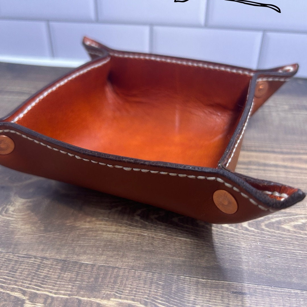 Leather Catch All Tray Valet, Men’s Leather Catch All, Leather Valet ...