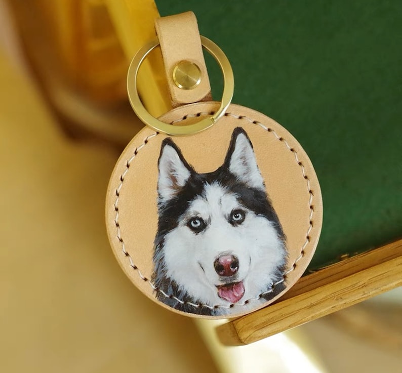 Customized Hand-painted Leather Key Chains - Etsy