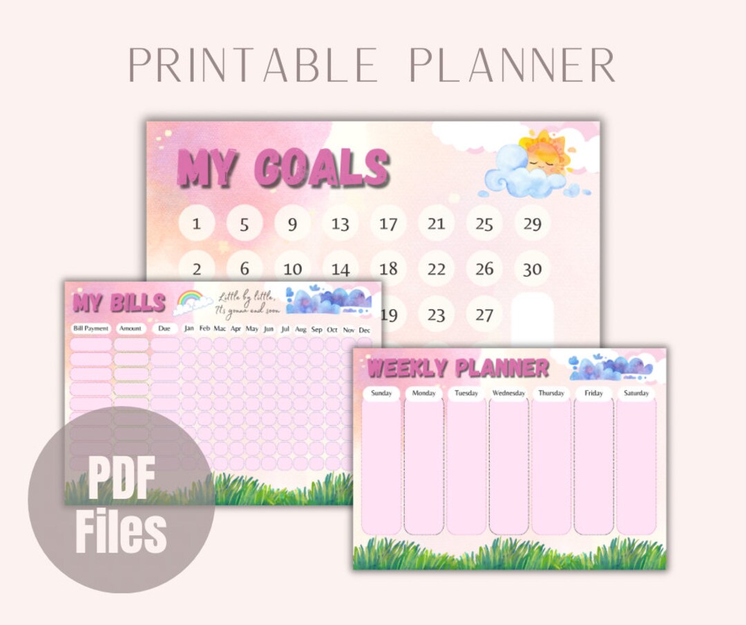 Cute Pink Printable Planner - Etsy