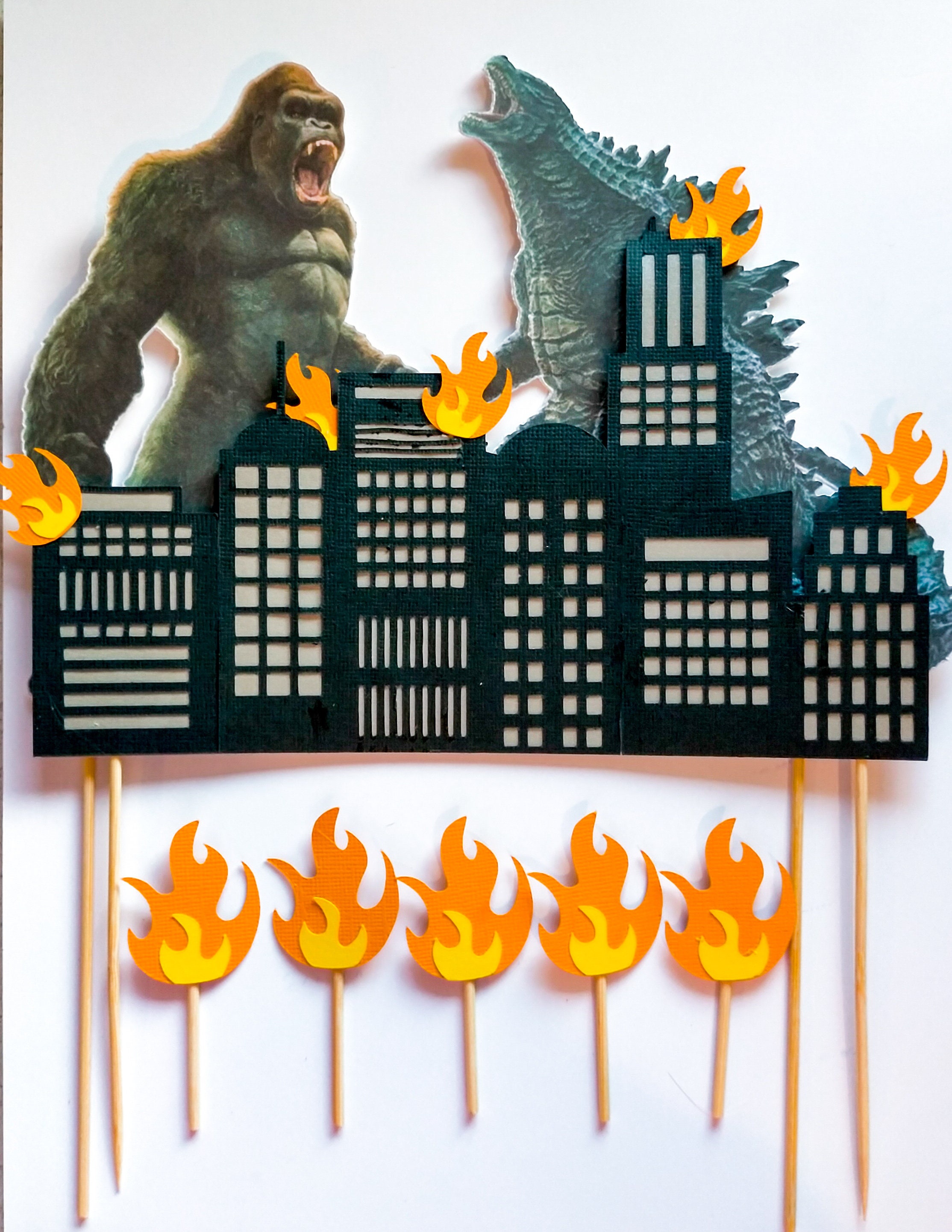 Godzilla Vs King Kong Cake Topper Set - Etsy Australia