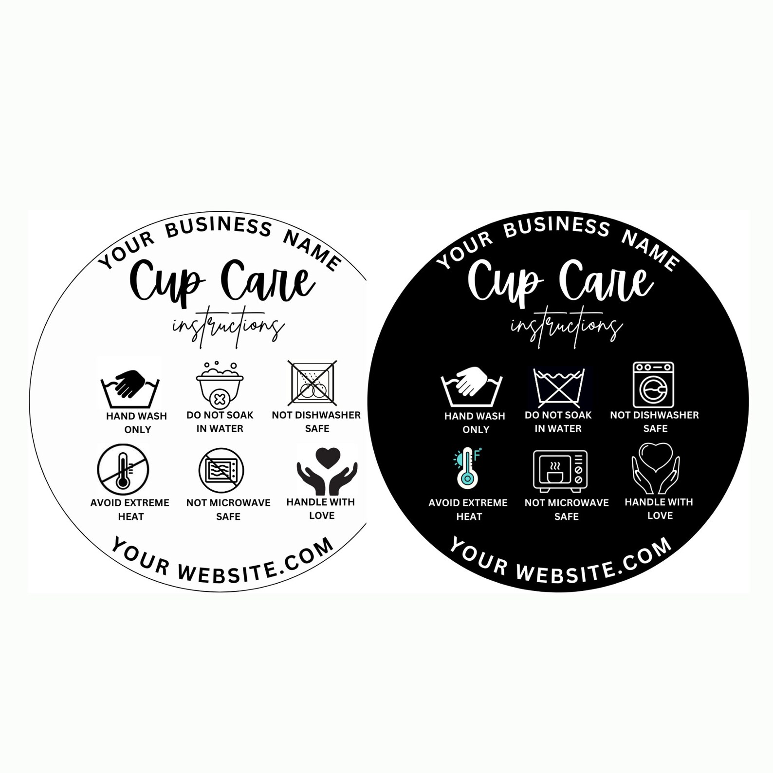 Editable Cup Care Card, Cup Instructions, Printable Cup Care Card, Cup ...