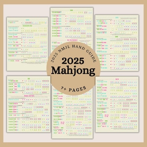 Mahjong 2025 Printable Cheat Sheet, NMJL Card 2025 Hands Guide ...