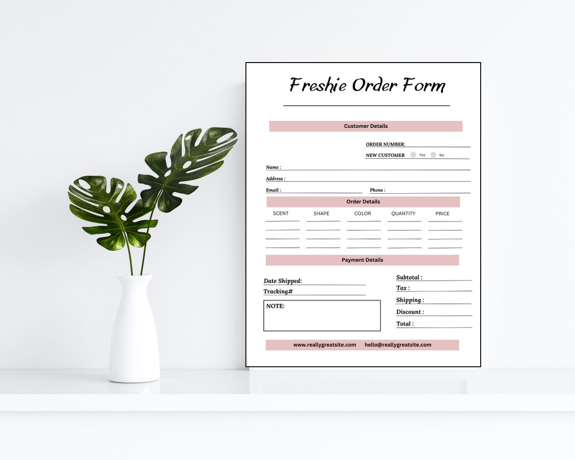 Freshie Order Form, Printable Order Form, Small Business Order Form ...