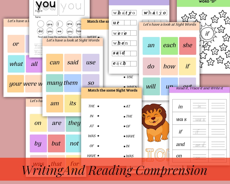 Sight Words Reading Writing Practice Worksheets engaging Worksheets ...