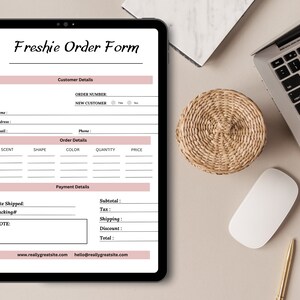 Freshie Order Form, Printable Order Form, Small Business Order Form ...
