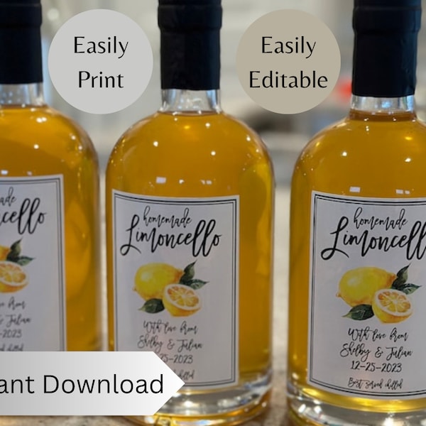 Limoncello Labels - Etsy