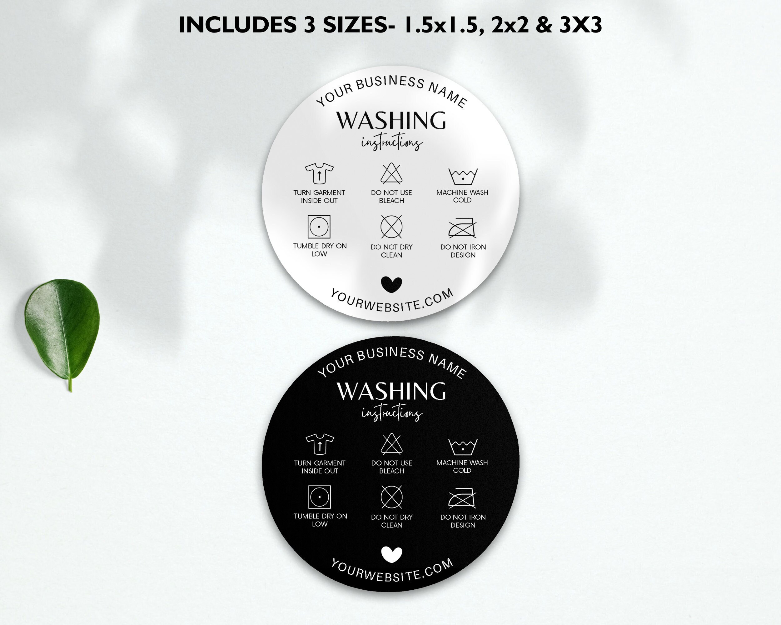 Editable Clothing Care Card, Washing Instructions, Printable Garment ...