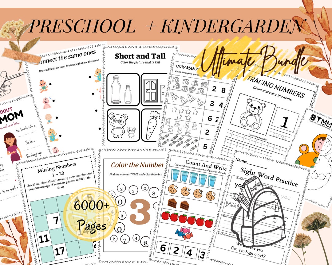 Preschool Ultimate 6000+ Engaging Worksheets | Preschool Pre-k ...