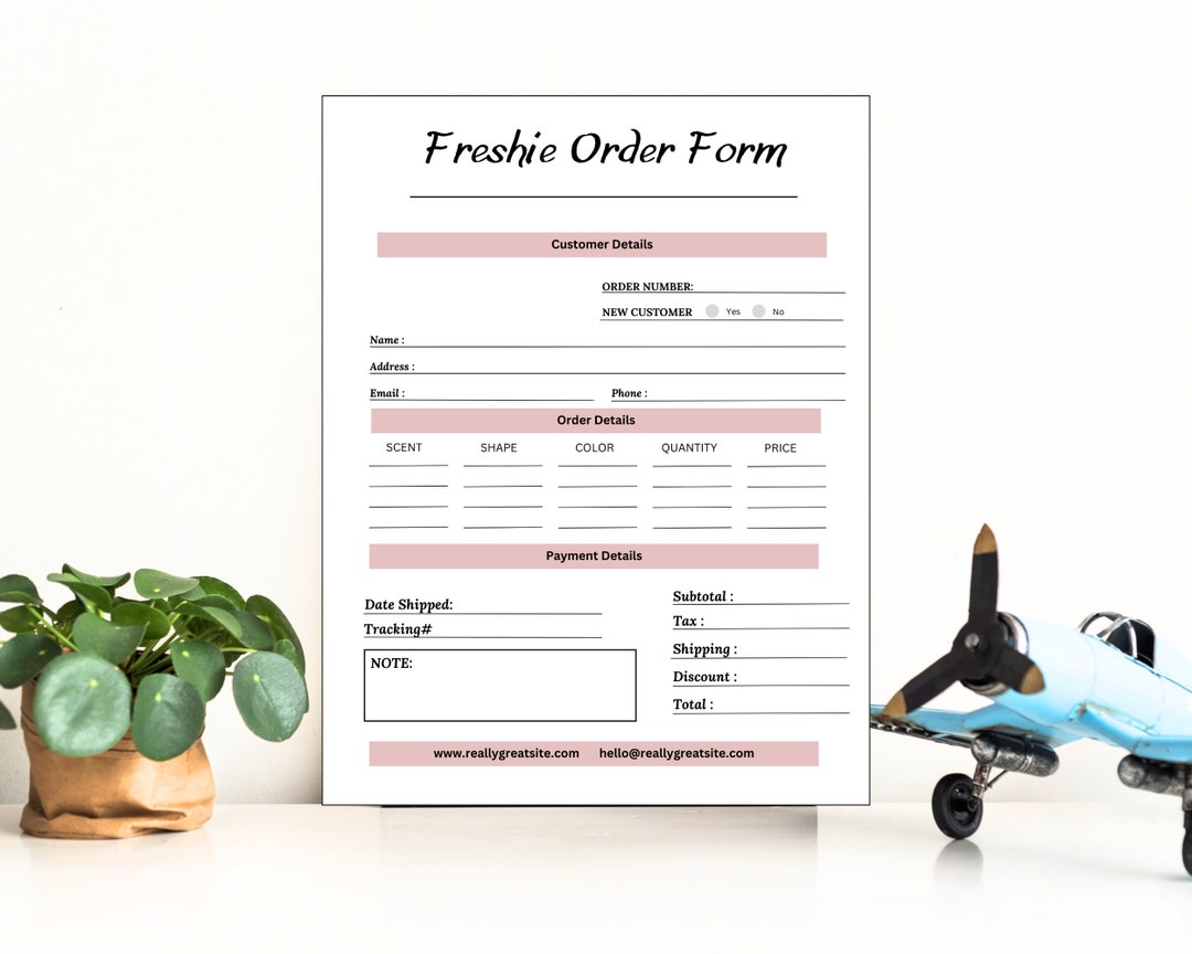Freshie Order Form, Printable Order Form, Small Business Order Form ...