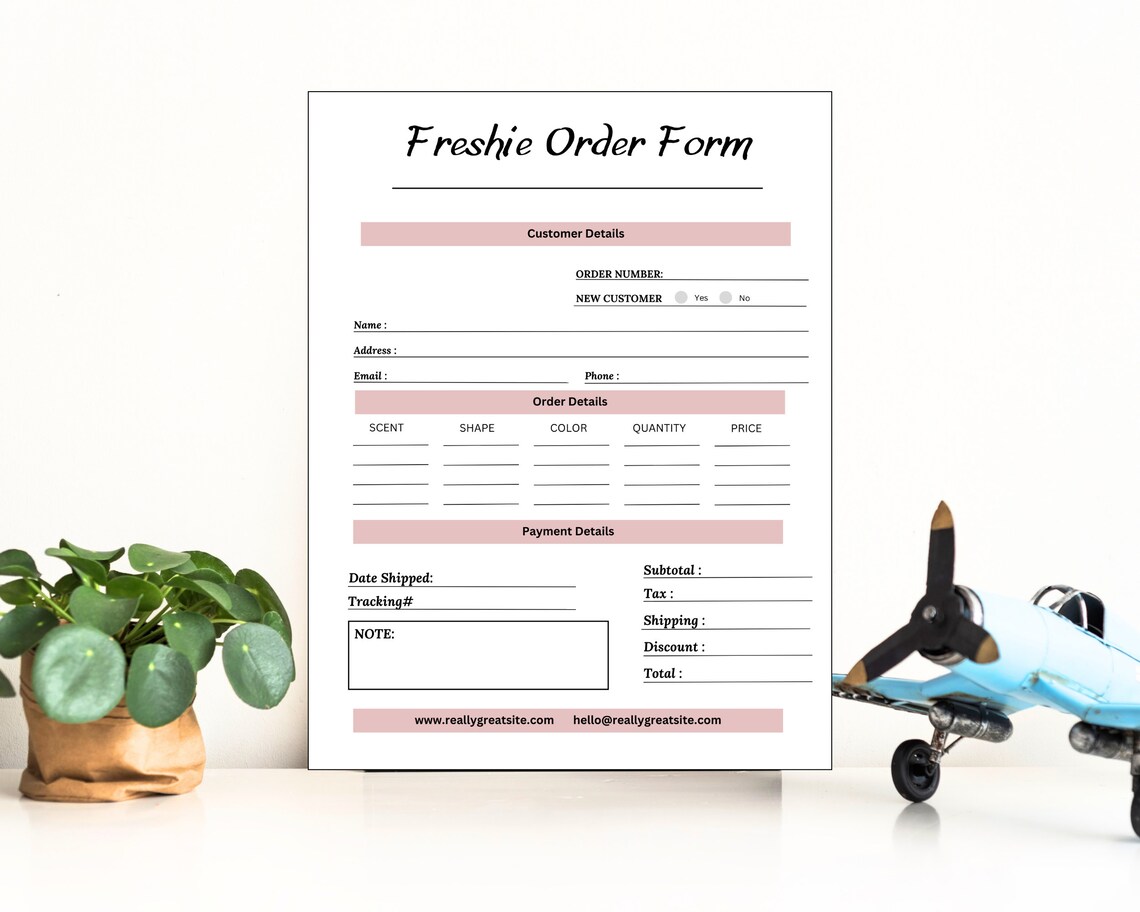 Freshie Order Form, Printable Order Form, Small Business Order Form ...