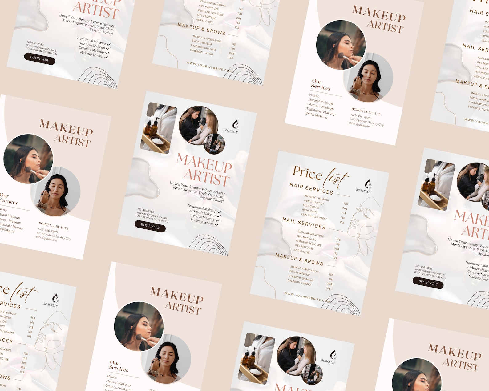 Makeup Price Sheet Flyer Makeup Artist Pricing Guide Editable Wedding ...